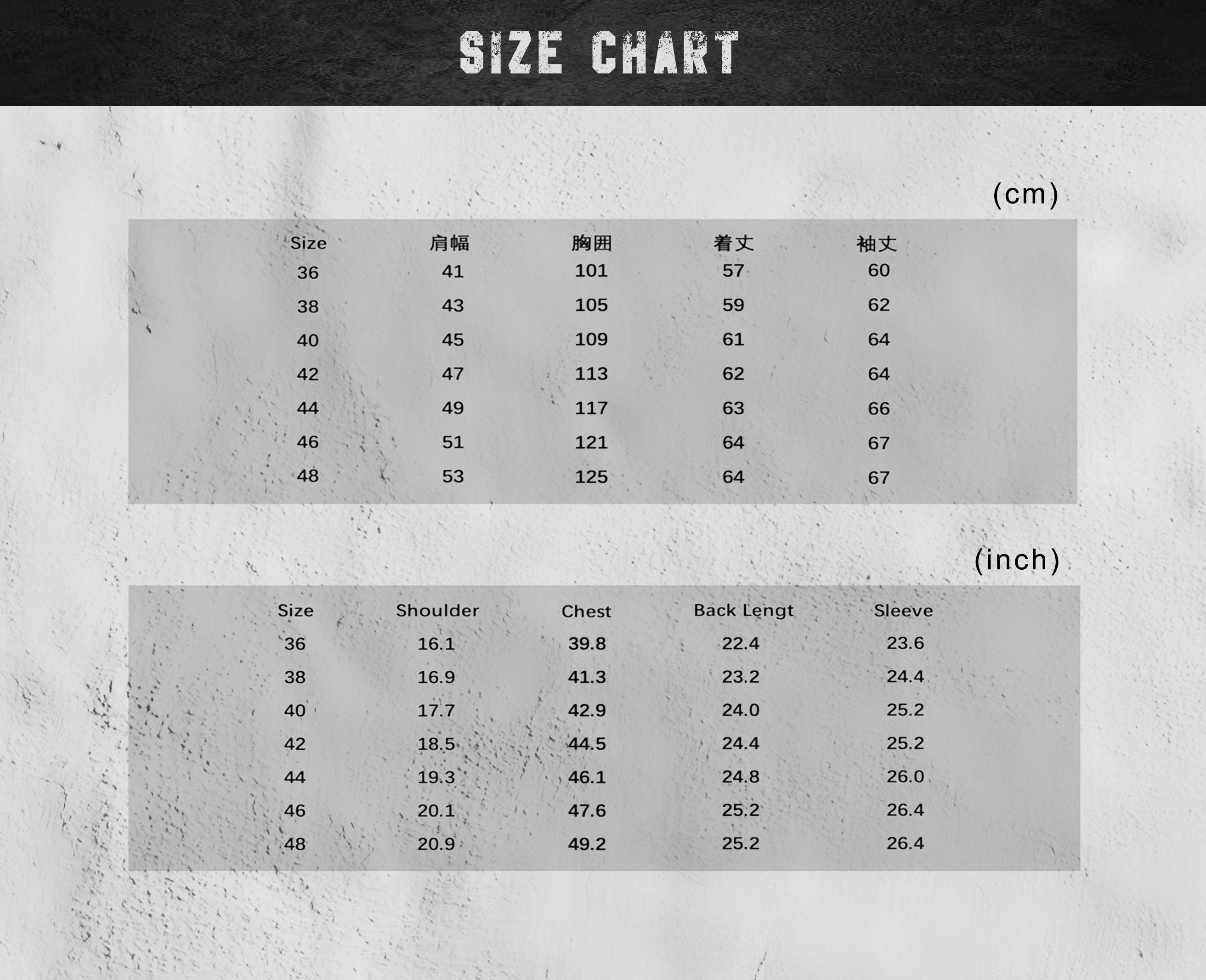 5size chart - DOUBLE HELIX